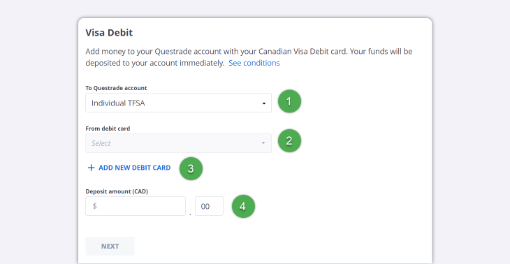 Instant deposit | Fund your account instantly | Questrade
