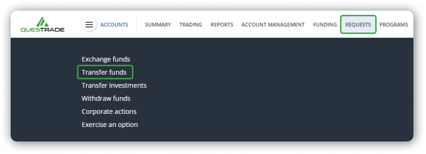 Transferring cash between accounts | Questrade Learning