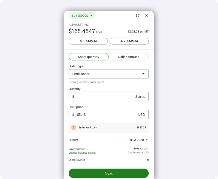 Placing a trade | Questrade Learning
